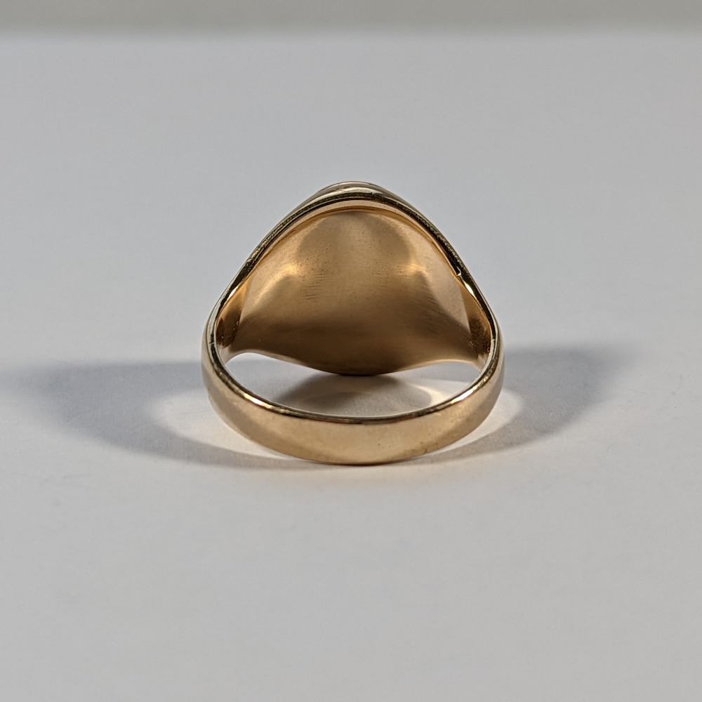 Pre-owned Clogau 9ct Yellow Gold & Rose Oval Signet Welsh Dragon Ring ...